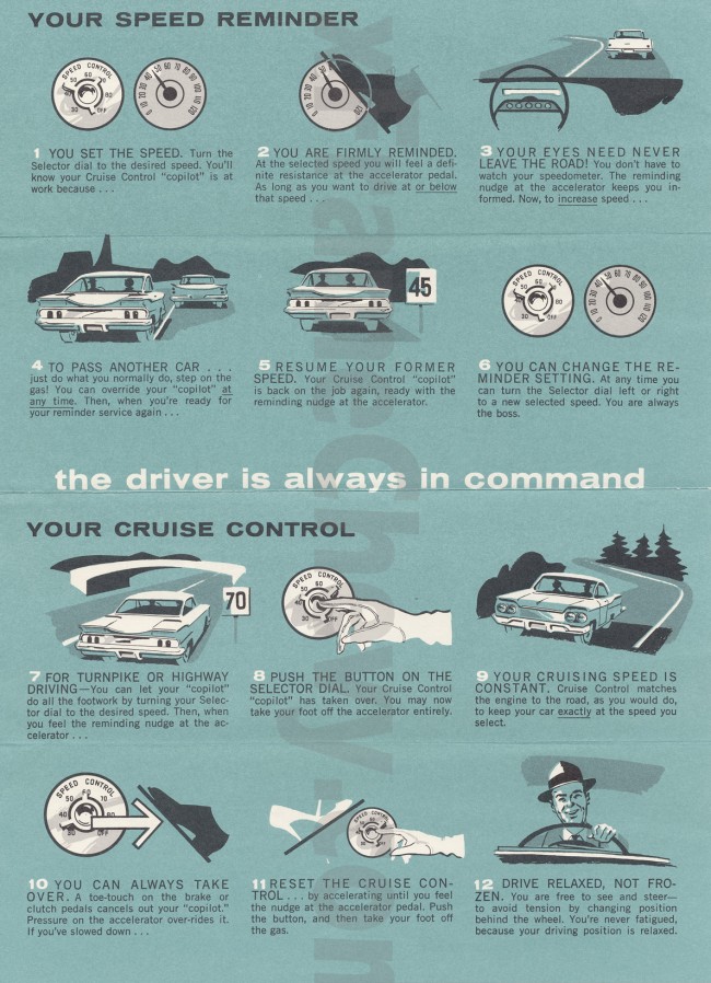 1960 Cruise Control Brochure side B – xFrameChevy.com